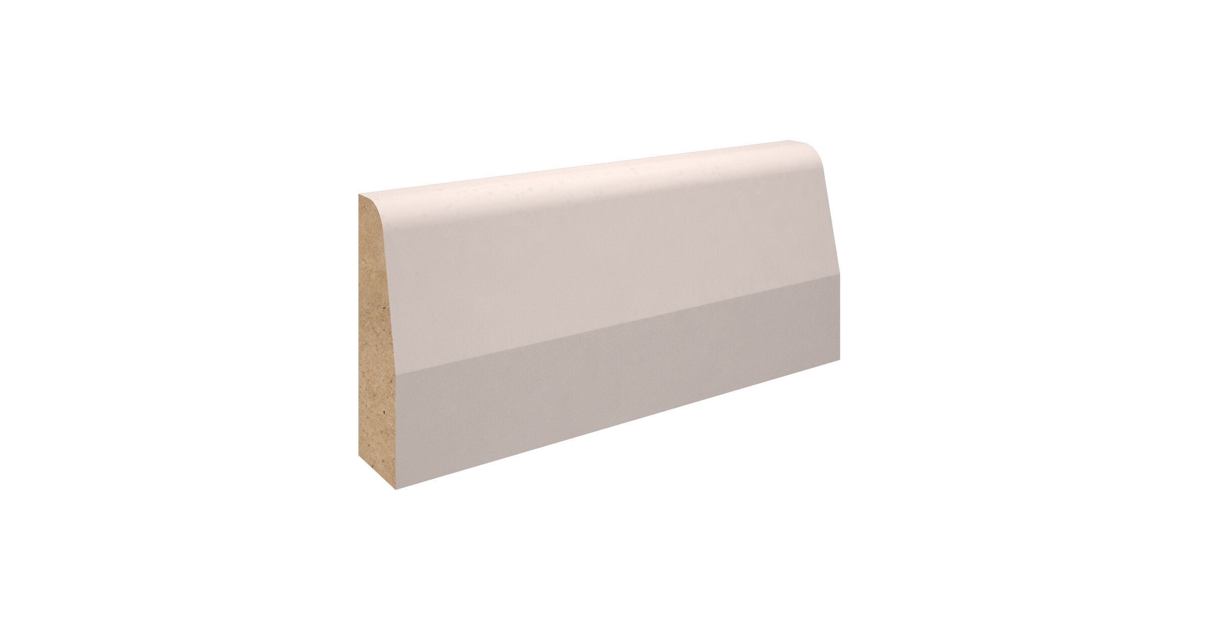 5.4M 18 X 44MM MDF CHAMF AND ROUND ARCHITRAVE WHITE PRIMED NEW