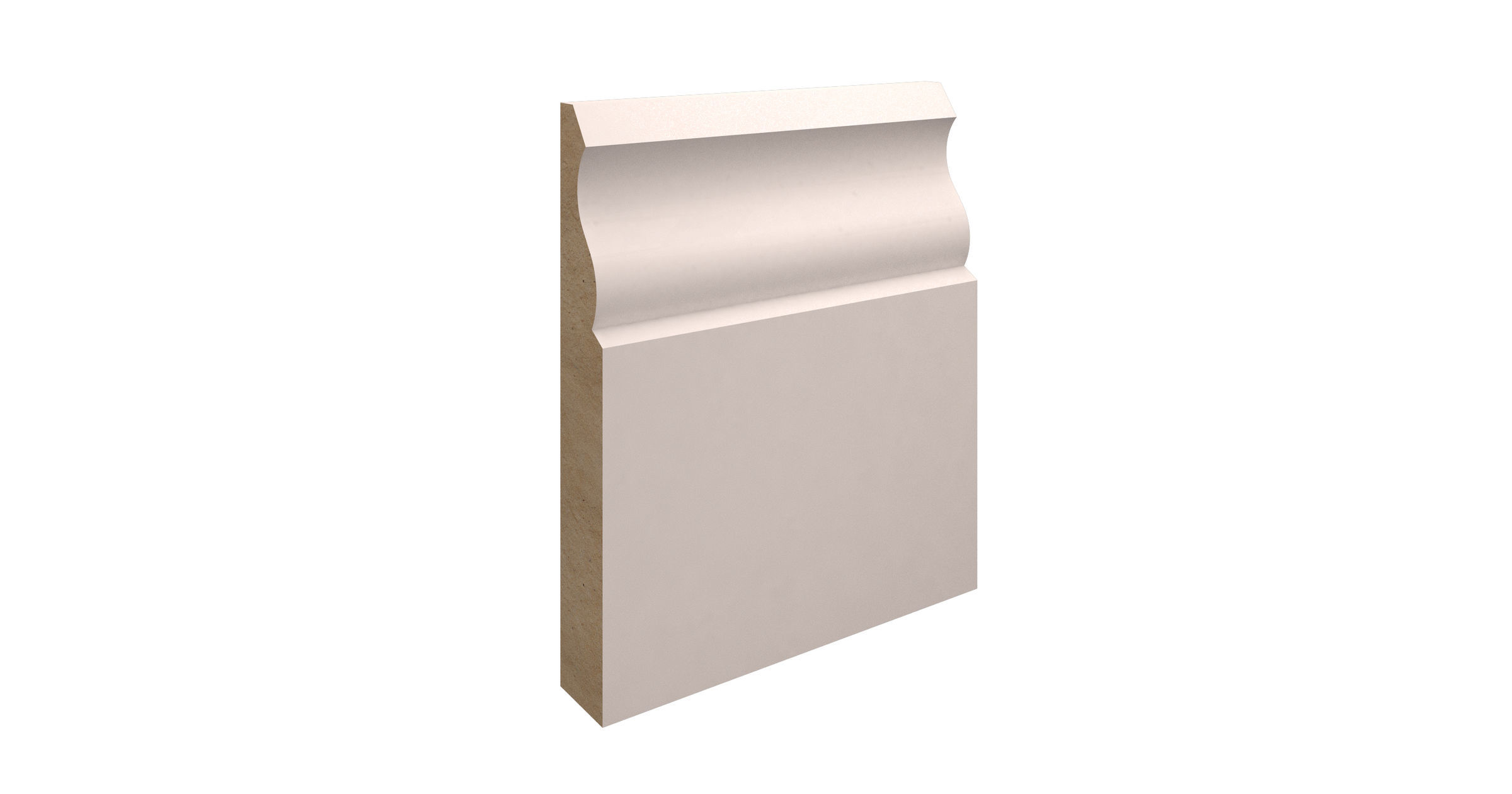 5.4M 18 X 119MM MDF OGEE SKIRTING WHITE PRIMED NEW