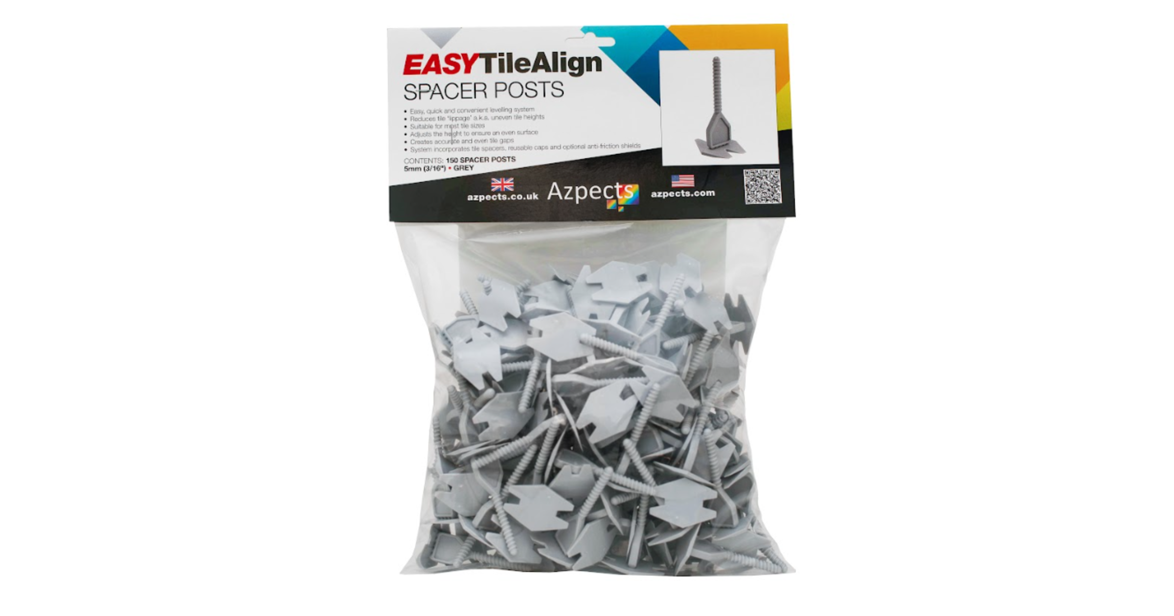 AZPECTS EASY TILE ALIGN SPACER POSTS 5MM YELLOW 150PK