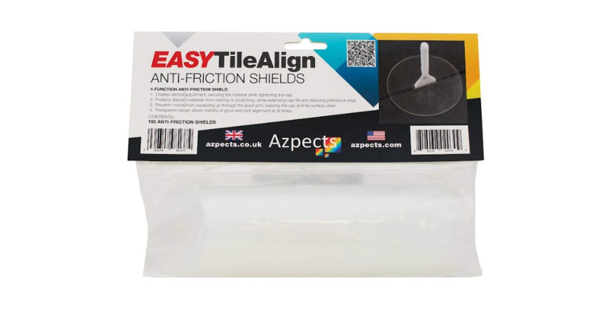 AZPECTS EASY TILE ALIGN ANTI FRICTION SHIELDS CLEAR 100PK