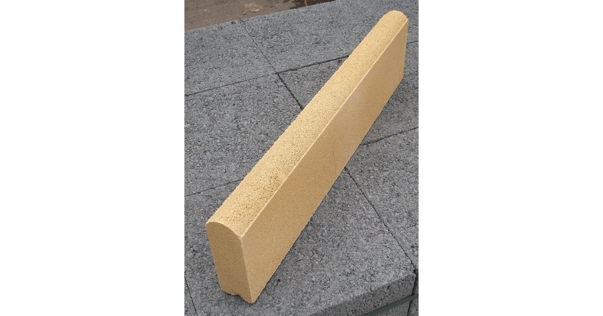 BUFF ROUND TOP EDGING 600 X 150 X 50MM (48/PACK)