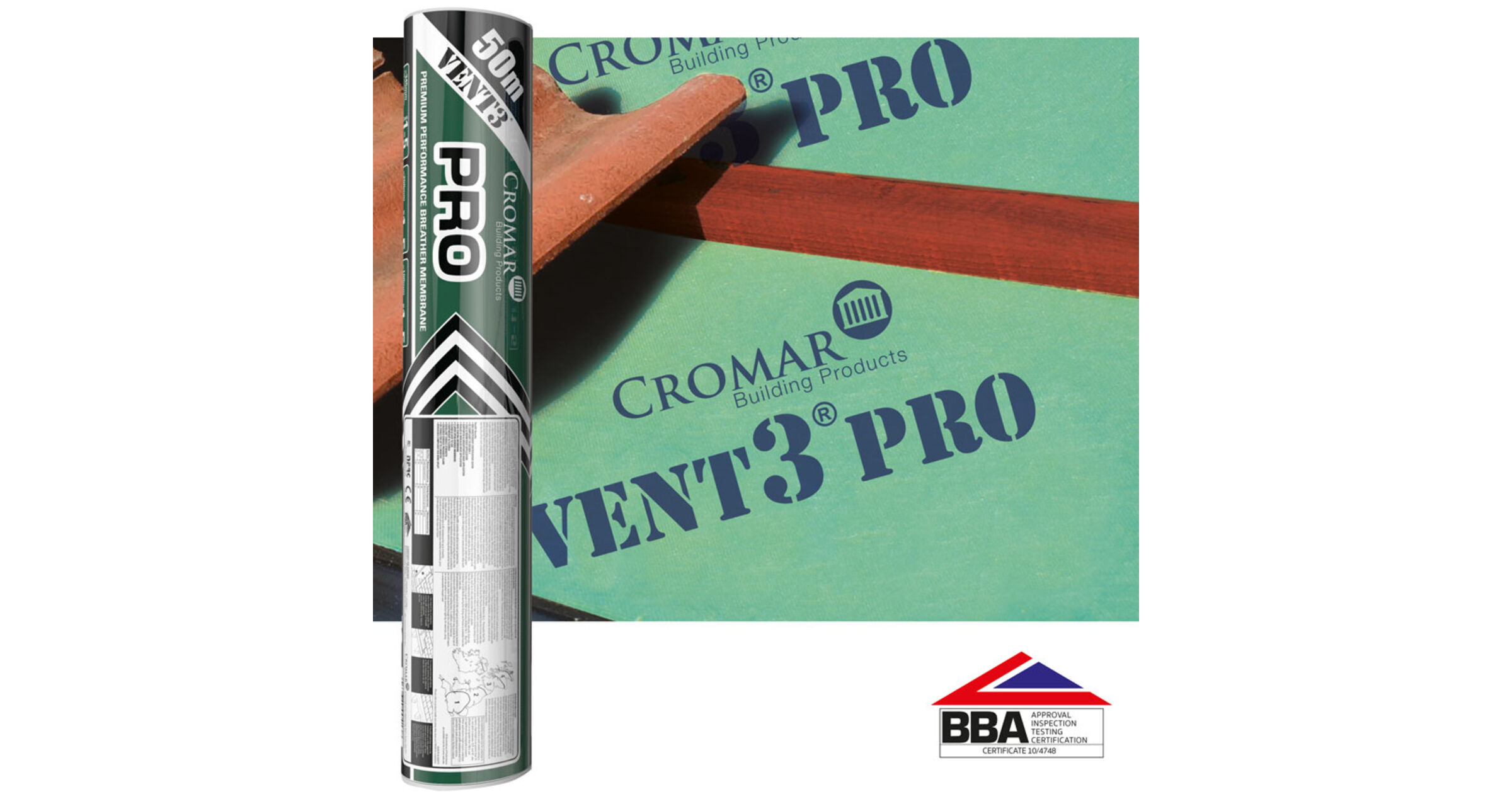 VENT 3 PRO 1.5MTR X 50MTR BREATHABLE FELT (GREEN) 165GSM