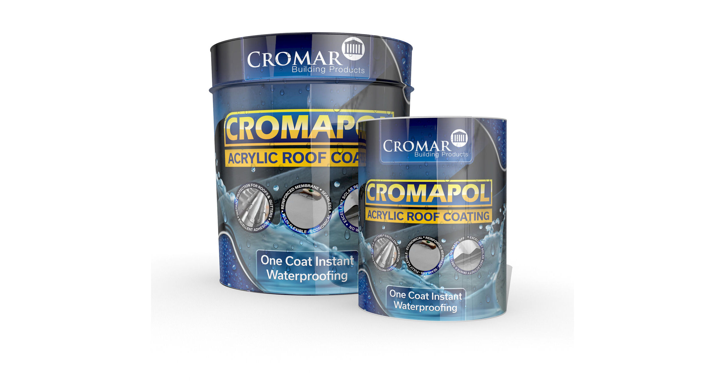 BLACK 20KG CROMAPOL ACRYLIC ROOF COATING CAN USE IN DAMP 1 COAT ONLY 1 ...