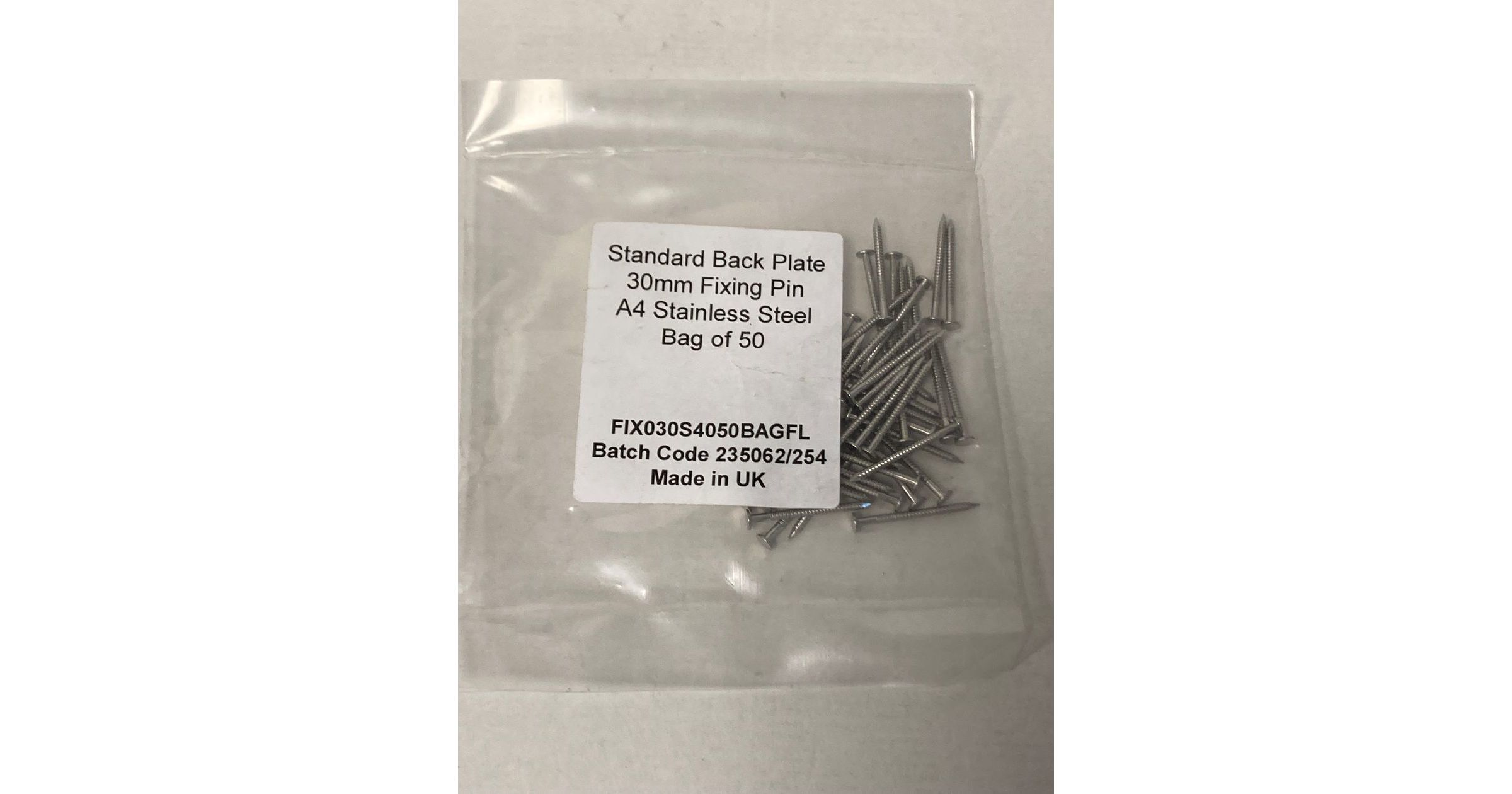 EPDM FIXING PINS SS Bag of 50 BLACK 30MM