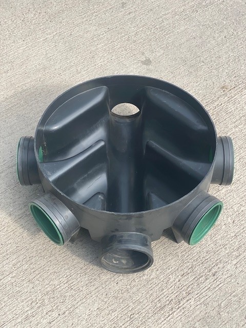 100MM SUPERSLEEVE MANHOLE BASE 5 INLETS 225MM DEEP 450MM DIA SPIC6/1