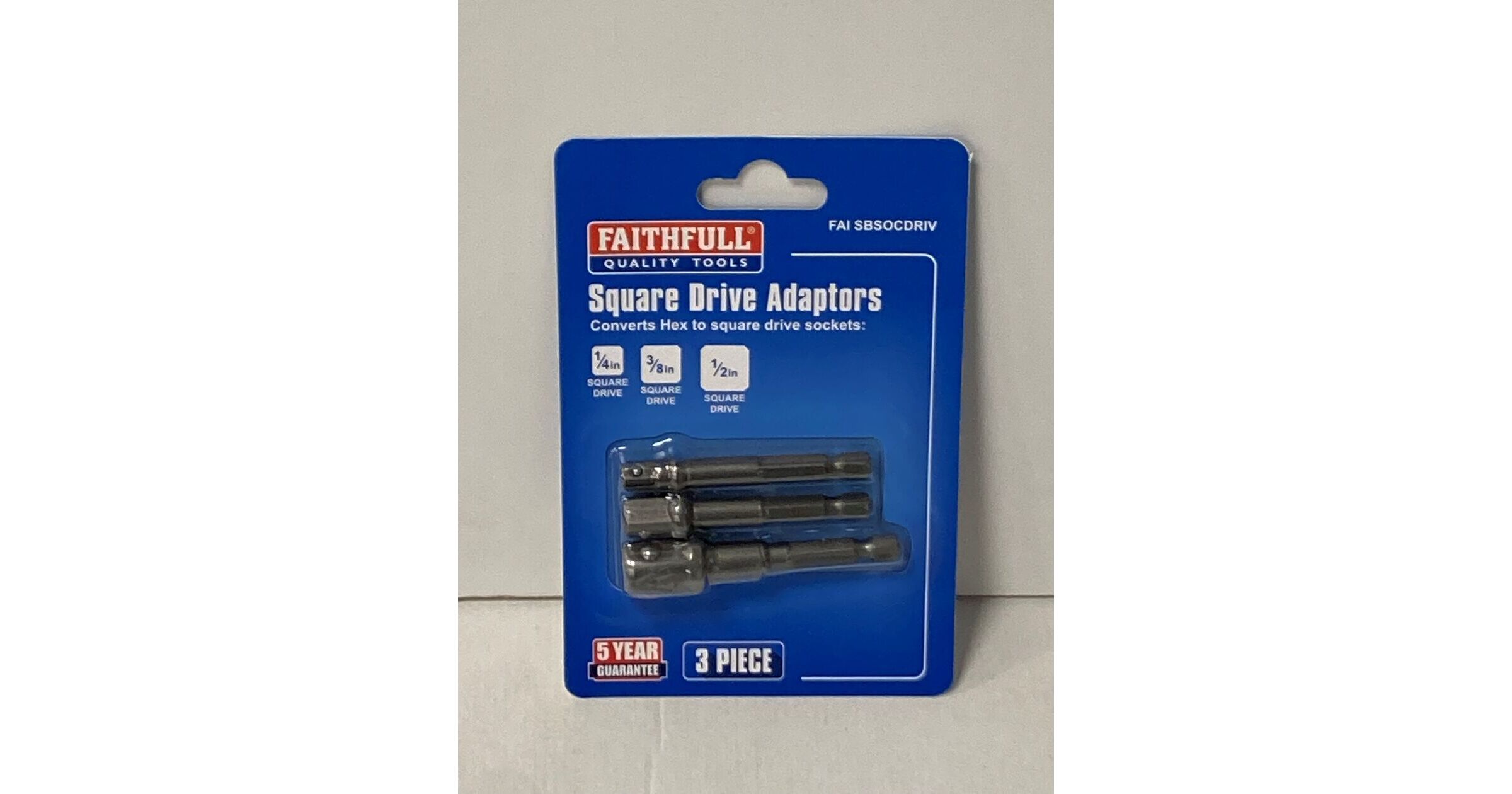 1/4 HEX SQUARE DRIVE ADAPTOR 3PC SET FAISBSOCDRIV