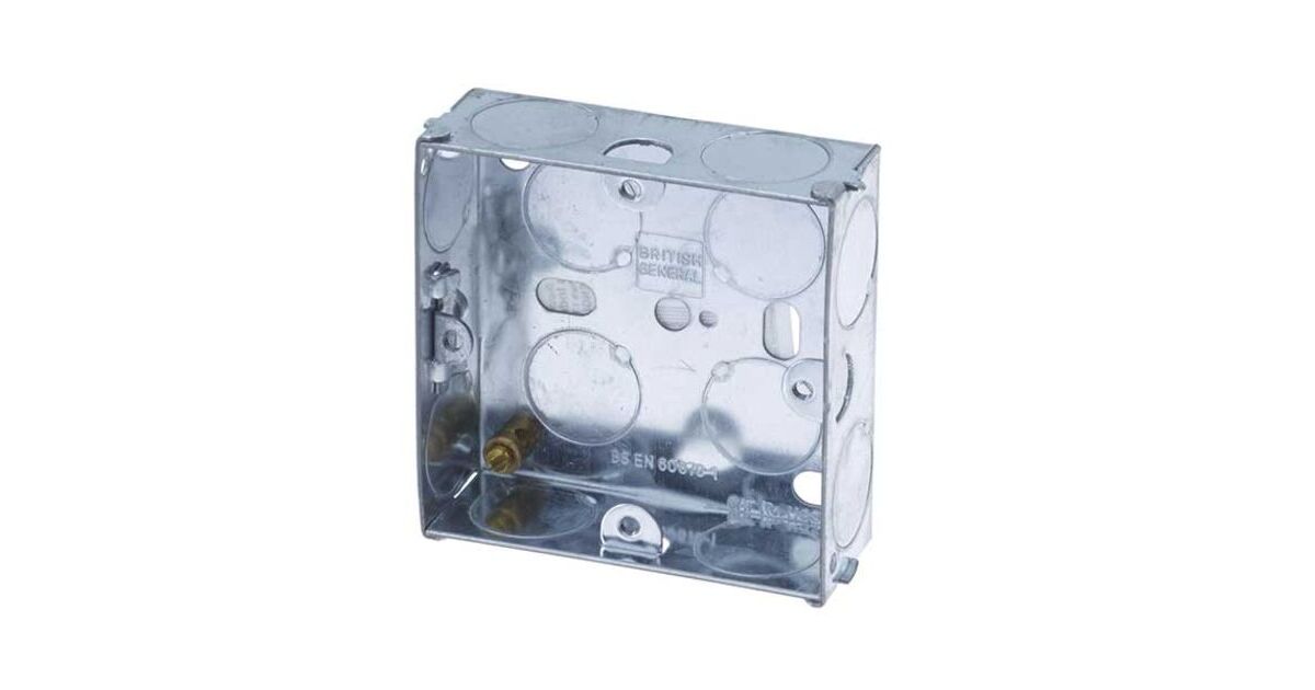 METAL BOX 1 GANG 25MM GALVANISED PRESSED STEEL (HGS02-01)