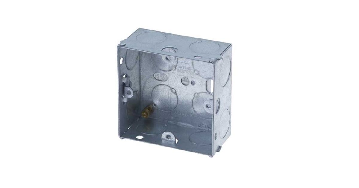 METAL BOX 1 GANG 35MM GALVANISED PRESSED STEEL (HGS03-01)