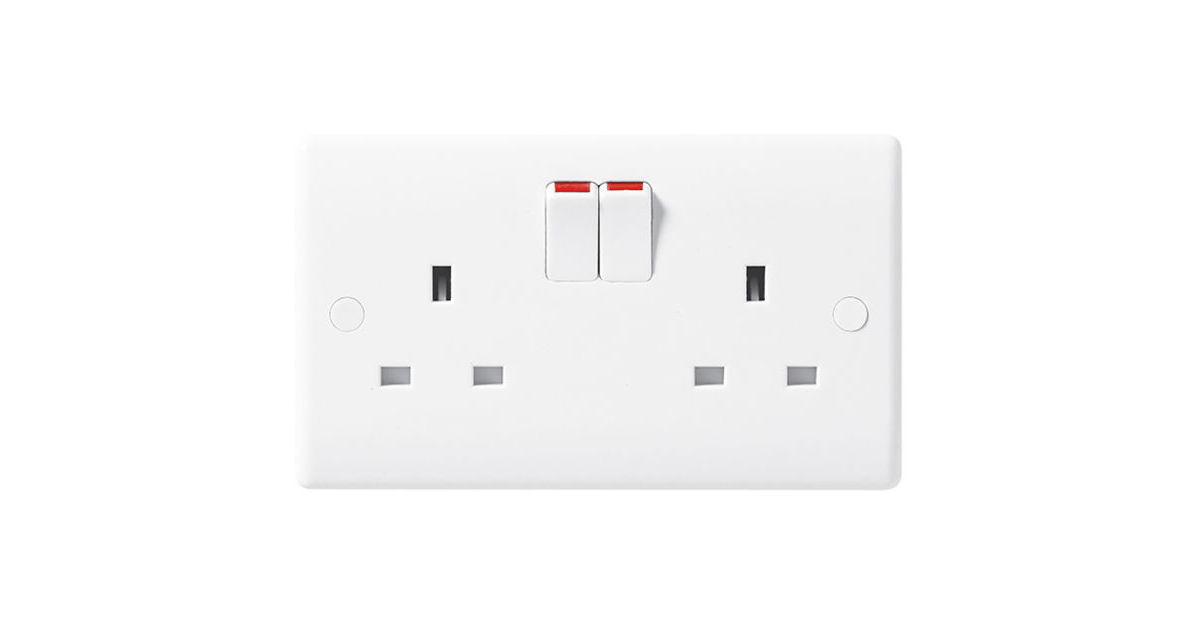 13A 2 GANG SINGLE POLE SWITCHED SOCKET (822-01)