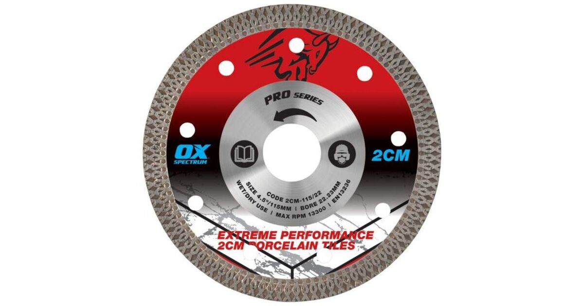 OX PRO 2CM PORCELAIN CUTTING BLADE 115MM