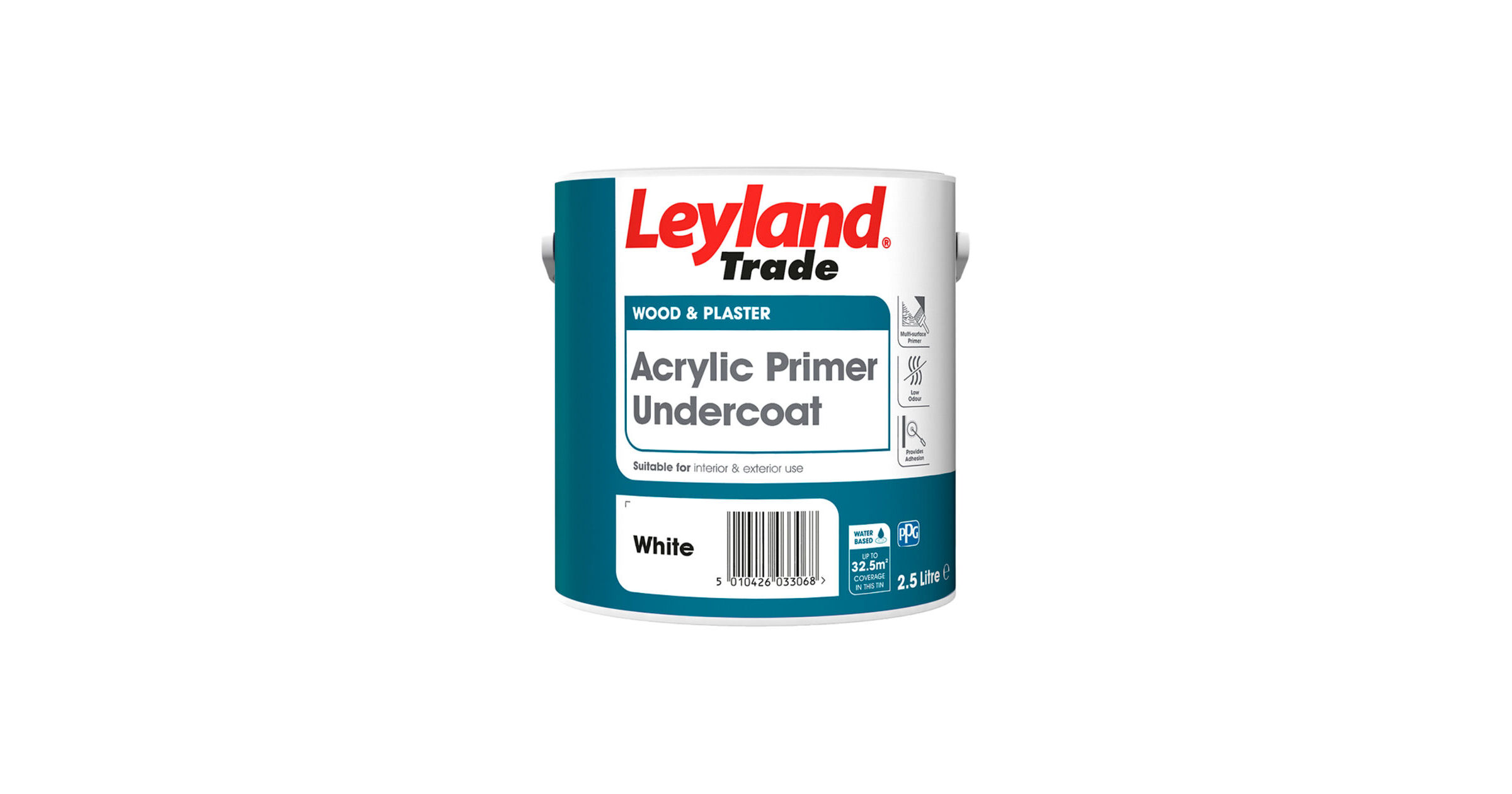 0.75L LEYLAND TRADE WHITE ACRYLIC PRIMER UNDERCOAT