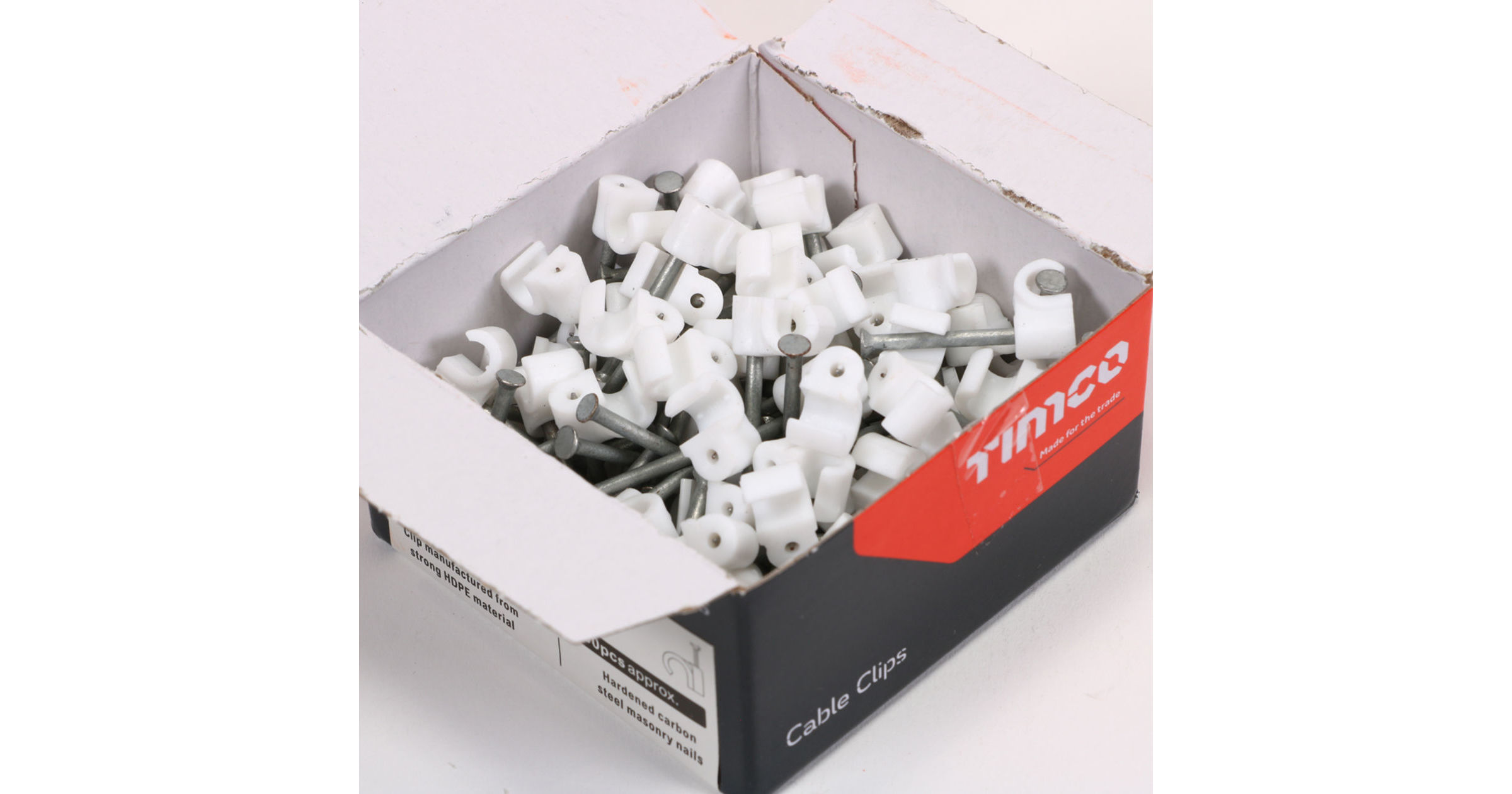 Round Cable Clip White (TO FIT 5MM) (100 PCS)