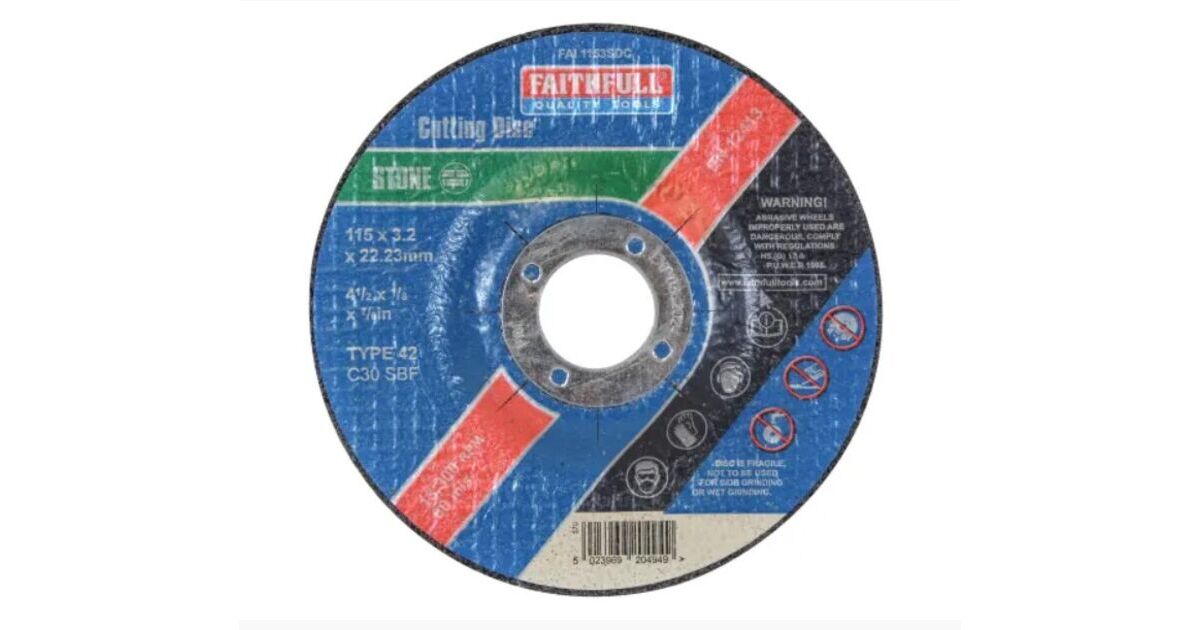 FAITHFULL 115MM STONE CUTTING DISC DEP CENTRE