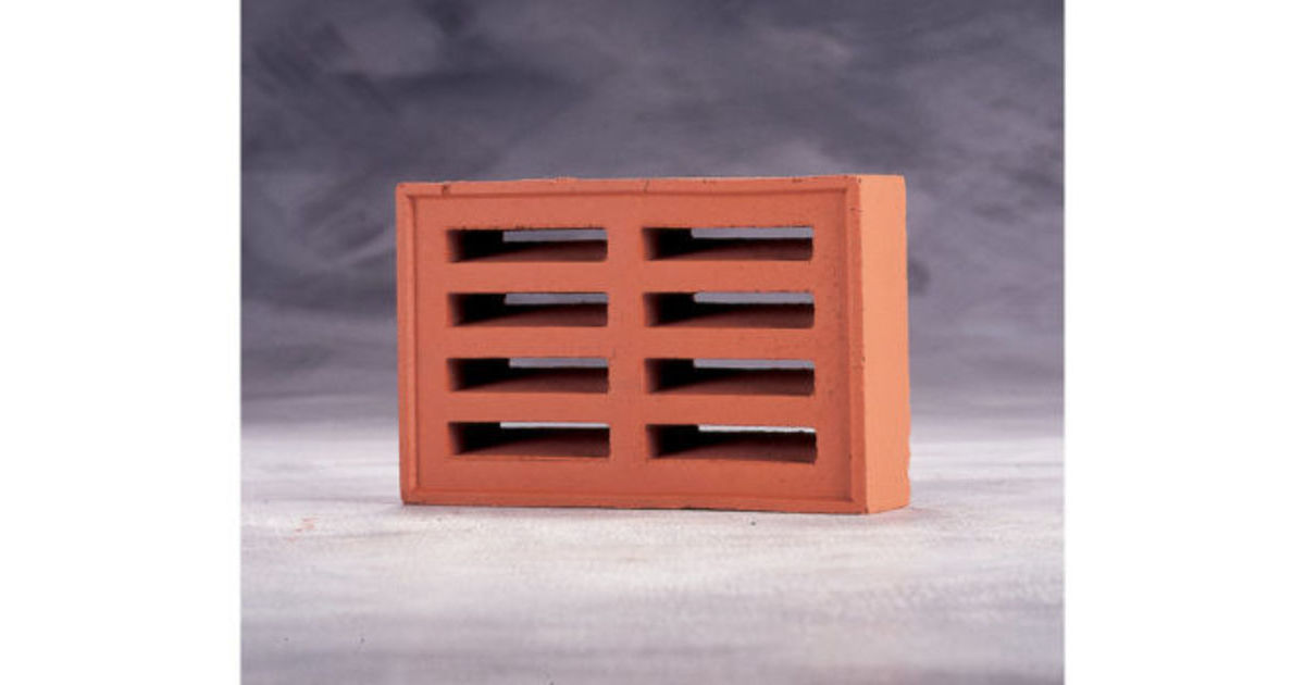 215 X 140MM (9" X 6") RED LOUVRED AIRBRICK